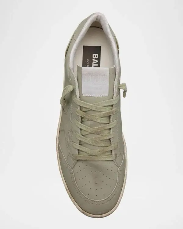 GOLDEN GOOSE Ball Star Leather Low-top Sneakers - Light Green