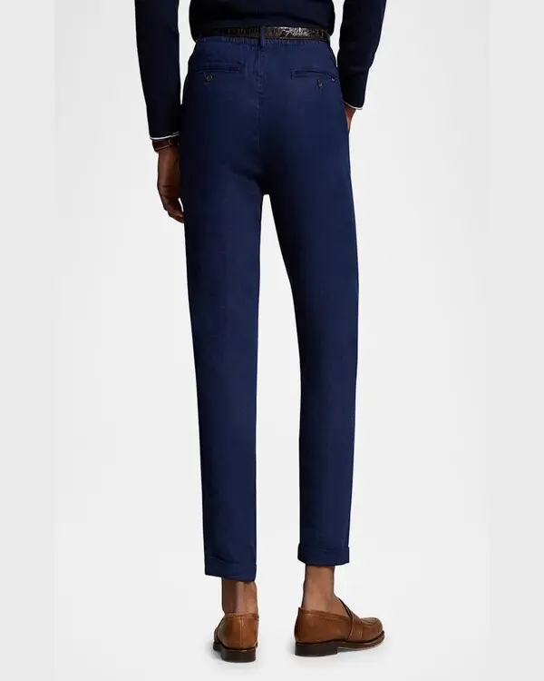 Ralph Lauren Prepster Slim Tapered Linen Pants - Navy