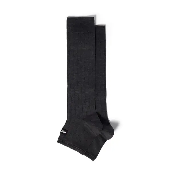 Miu Miu Silk Knee-high Socks - Slate Gray