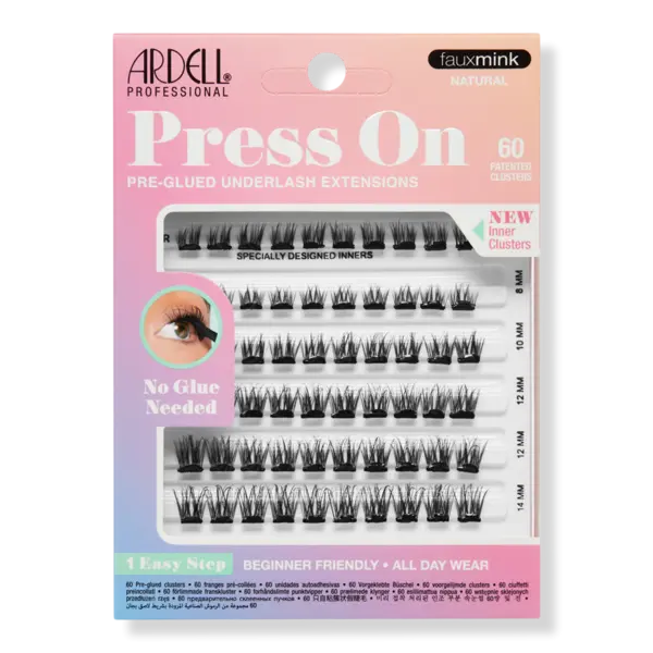 ARDELL Press On Pre-glue Underlash Extensions, Faux Mink Natural - One-color