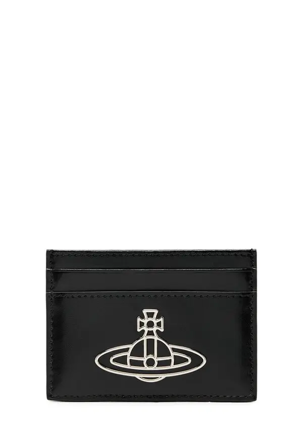 VIVIENNE WESTWOOD Orb Leather Card Holder - Black