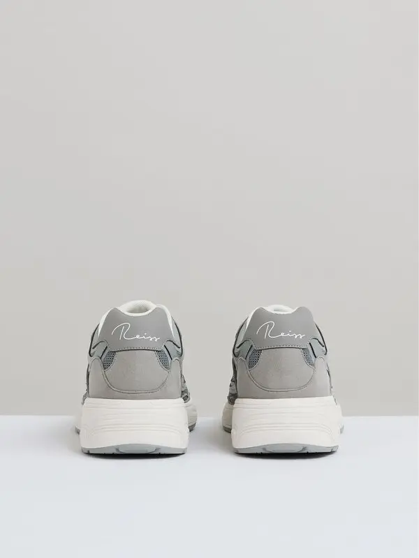 REISS Volt Nubuck And Mesh Trainers