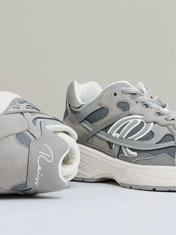 REISS Volt Nubuck And Mesh Trainers