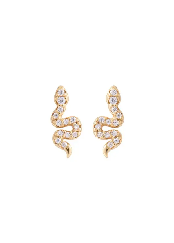 ASTRID & MIYU Snake Stud Earrings - Gold
