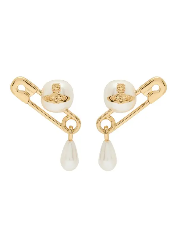 VIVIENNE WESTWOOD Claude Small Faux Pearl Drop Earrings - Gold