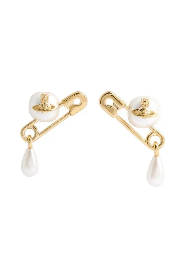 VIVIENNE WESTWOOD Claude Small Faux Pearl Drop Earrings - Gold