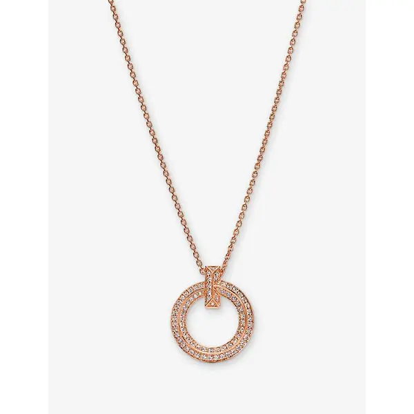 Tiffany & Co. T1 18ct Rose-gold And Diamond Pendant Necklace - Rose Gold