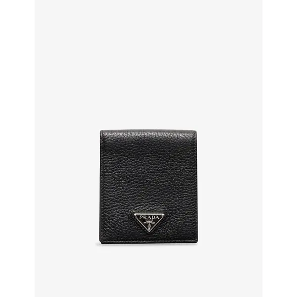 Prada Logo-plaque Leather Wallet - Black