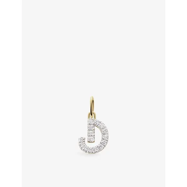 Monica Vinader D' Letter Diamond Charm - Yellow Gold
