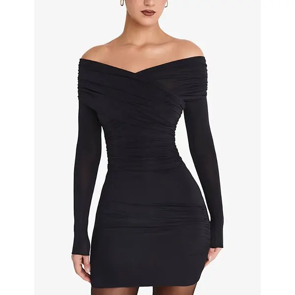 perry ellis slim fit dress shirt Off-the-Shoulder Long La Femme Plus-Size Prom Dress main image 0