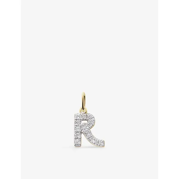 Monica Vinader R' Lab-grown Diamond Charm - Yellow Gold