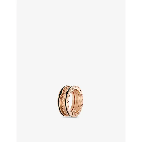BVLGARI B.zero1 Rock 18ct Rose-gold And Ceramic Ring - Rose Gold