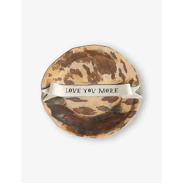 L'Objet Ruan Hoffmann Collection Love You More Earthenware Plate 27cm - Metallic