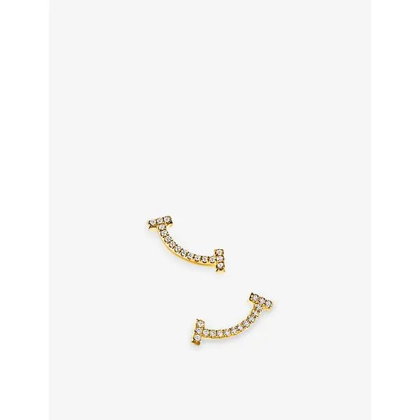 Tiffany & Co. T Smile Diamond Earrings - Yellow Gold