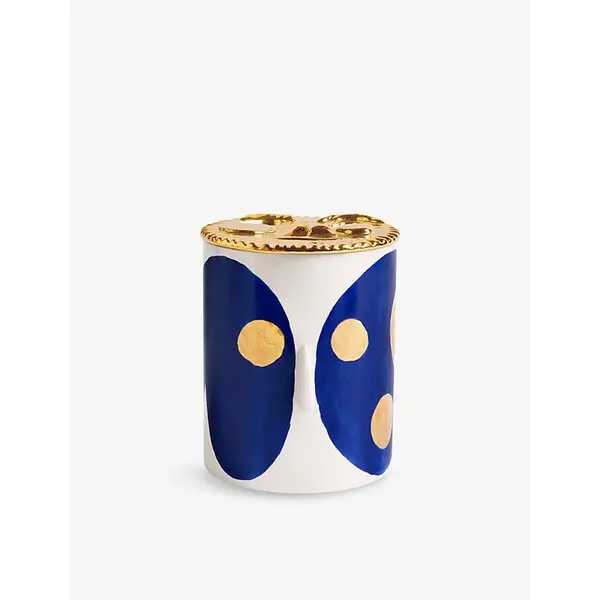L'Objet Large Porcelain Candle 1000g - White Blue And Gold