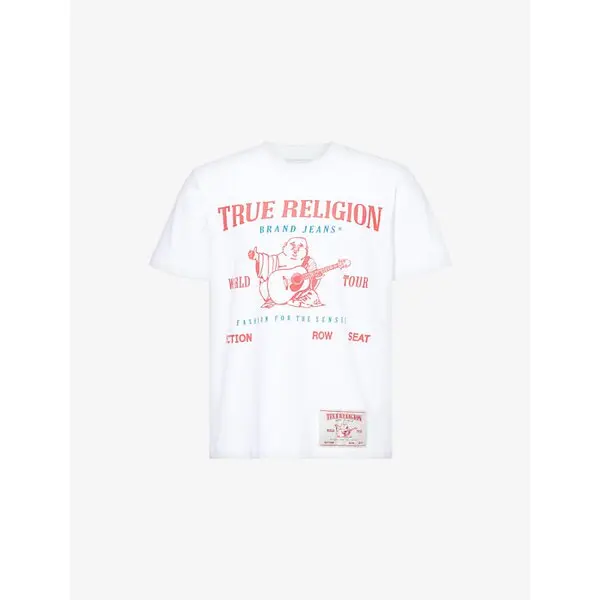 True Religion Graphic-Print Crewneck Cotton T-Shirt Optic White