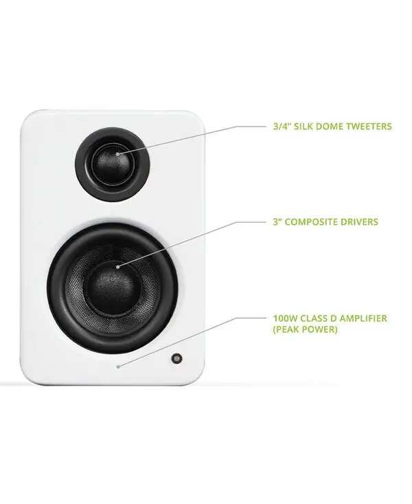 KANTO Yu2 Powered Desktop Speakers Pair - Matte White