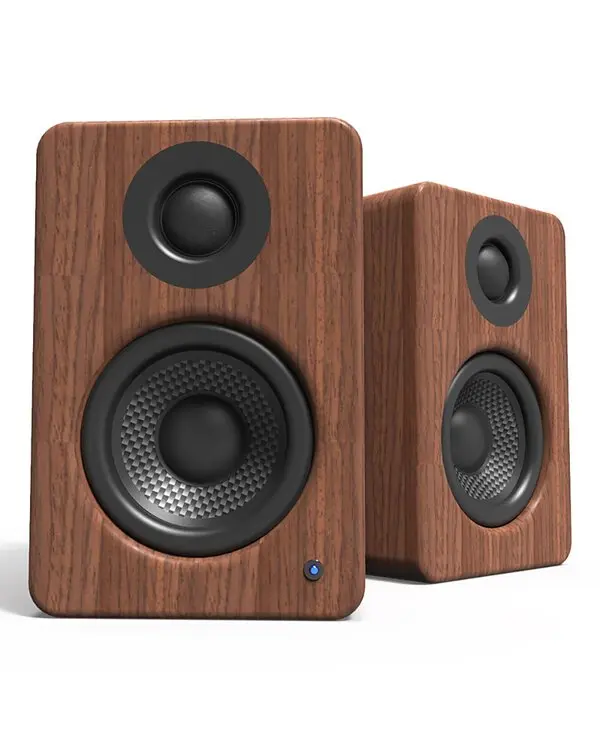 KANTO Yu2 Powered Desktop Speakers Pair - Walnut