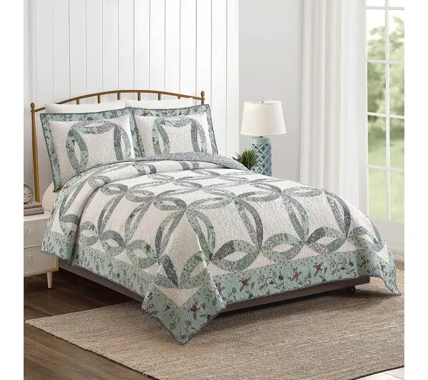 MODERN HEIRLOOM Felicity Wedding Ring 3-pc F/q Quilt Set - One-color