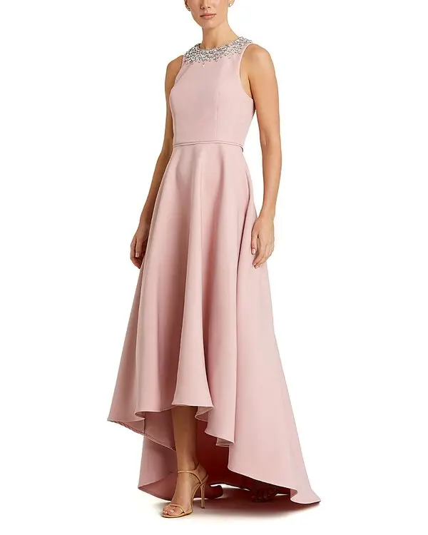 Mac Duggal Crepe Embellished High-low Gown - Blush
