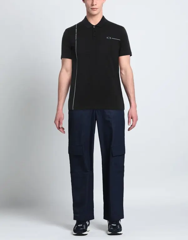 Armani Exchange Polo Shirt Size Cotton, Elastane - Black