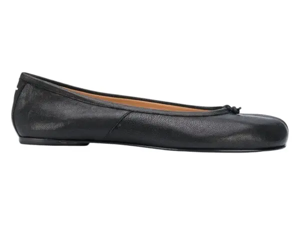 MAISON MARGIELA Calfskin Tabi Ballet Flats - Black