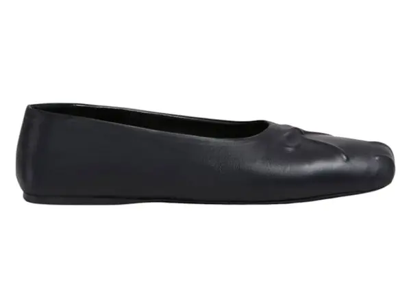 Marni Nappa Leather Ballet Flats With Bow - Black