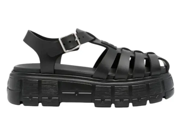 Miu Miu Soft Cage Sandal - Nero
