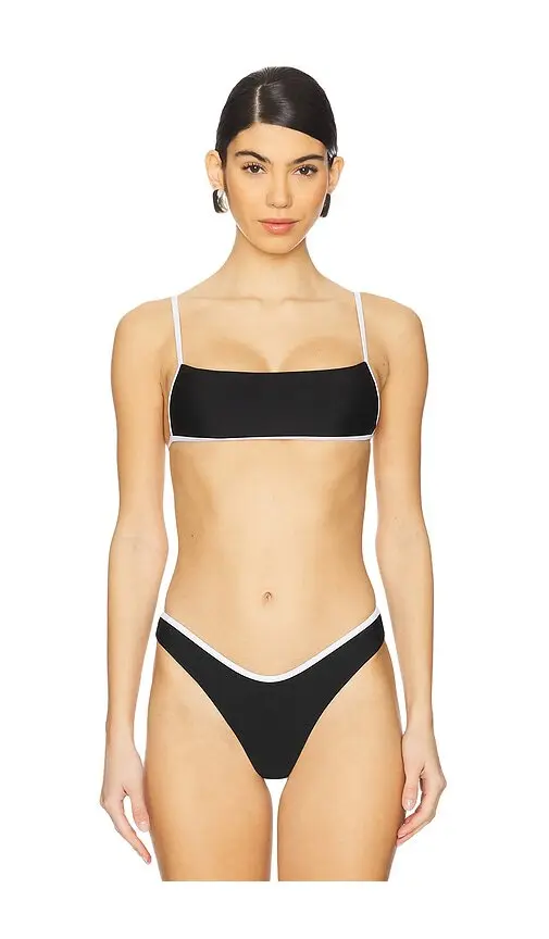 LOVEWAVE The Kimi Bikini Top - Black & White