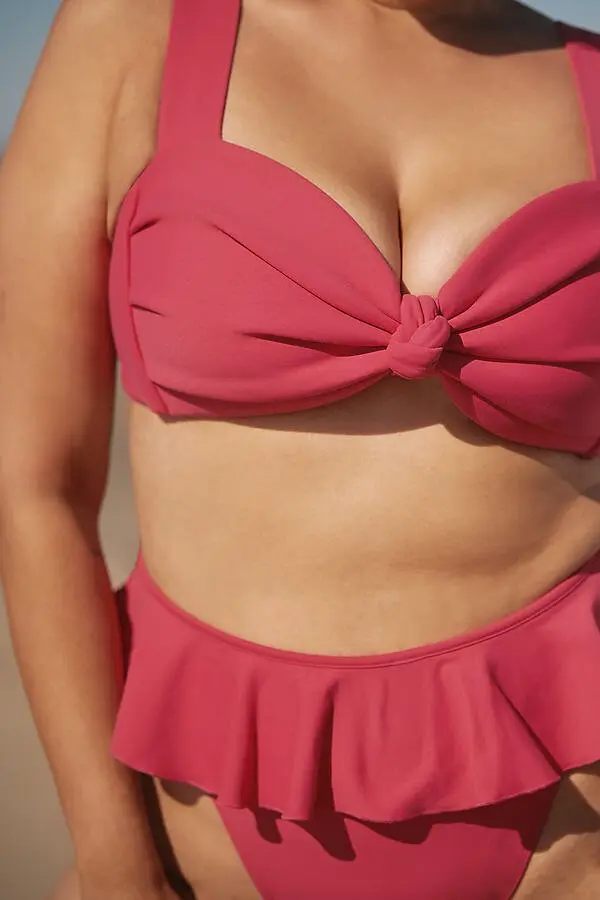 MONTCE Plus Raspberry Tamarindo Ruffle Bikini Bottom - Pink