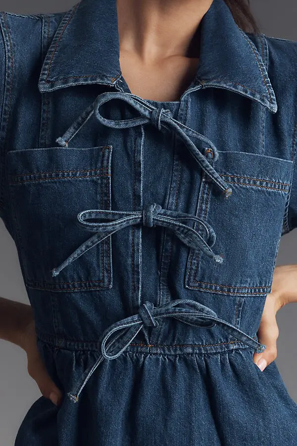 white christmas dresses ALIGNE Denim Midi Dress - White main image 0