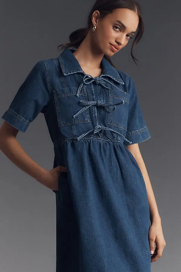 Aligne Effy Denim Midi Dress In Blue - 70% Off | Editorialist