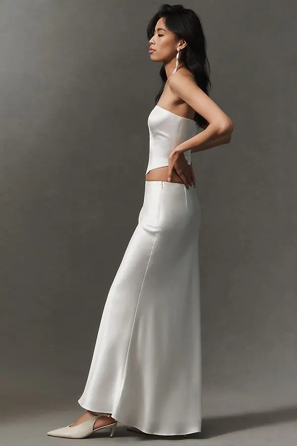 MARE MARE Satin Slip Skirt - White