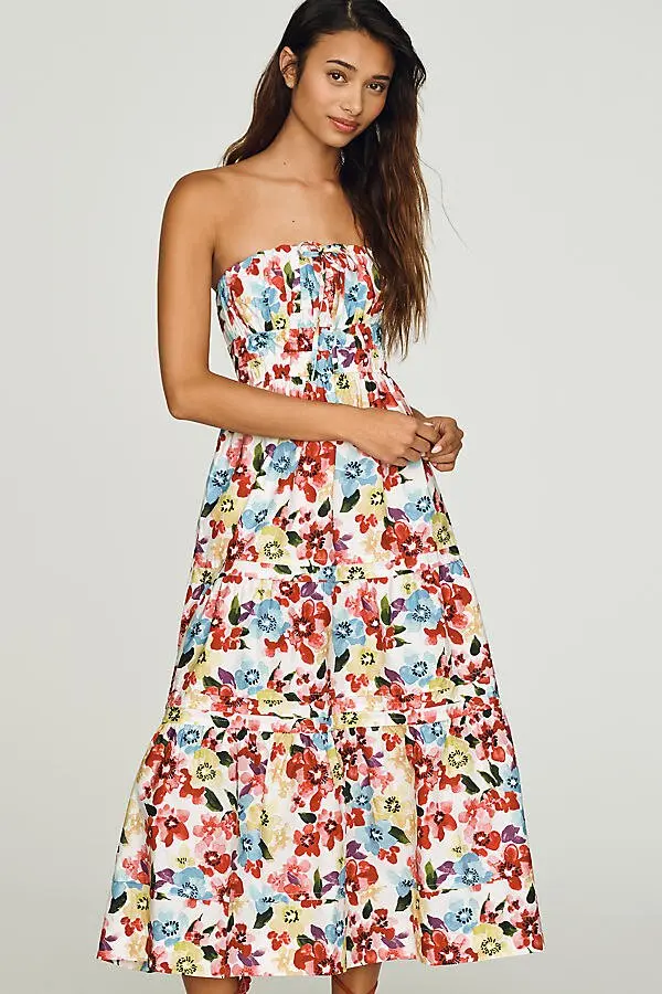 THE SOMERSET COLLECTION BY ANTHROPOLOGIE The Somerset Strapless Maxi Dress - Multi Floral