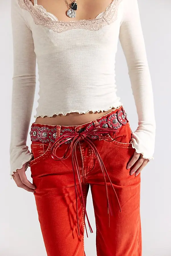 Free People Follow Your Arrow Wrap Belt - Sour Cherry