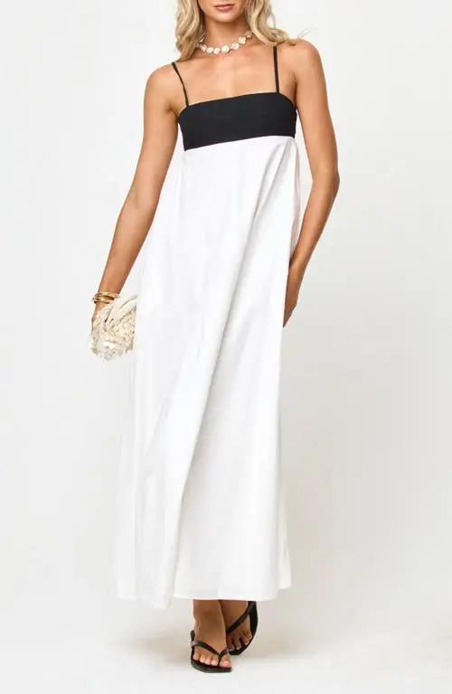 L*Space Raveena Cotton Maxi Dress - Black/cream