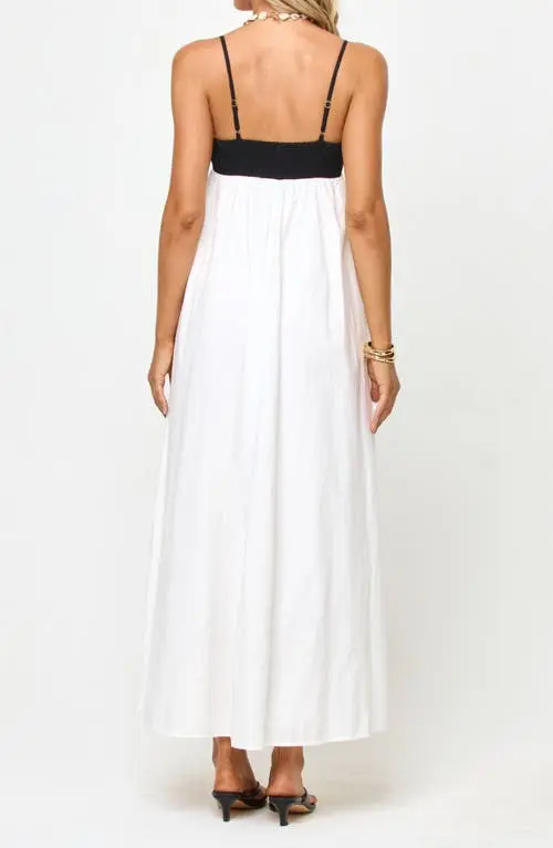 L*Space Raveena Cotton Maxi Dress - Black/cream