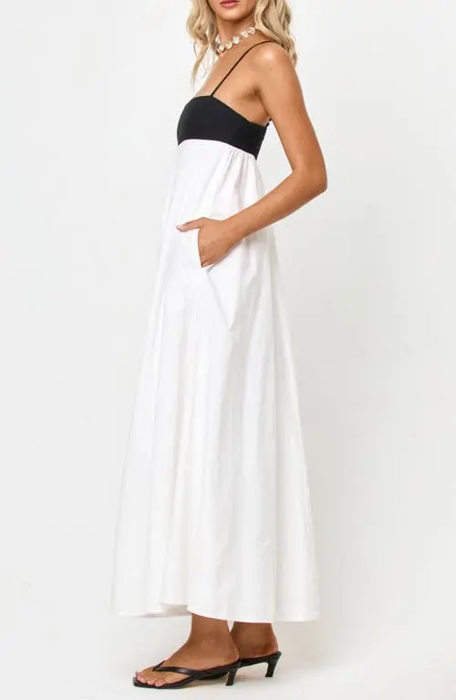 L*Space Raveena Cotton Maxi Dress - Black/cream