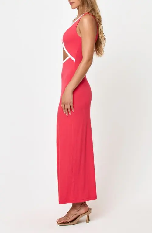L*Space Steph Cutout Cover-up Midi Dress - Pout/cream