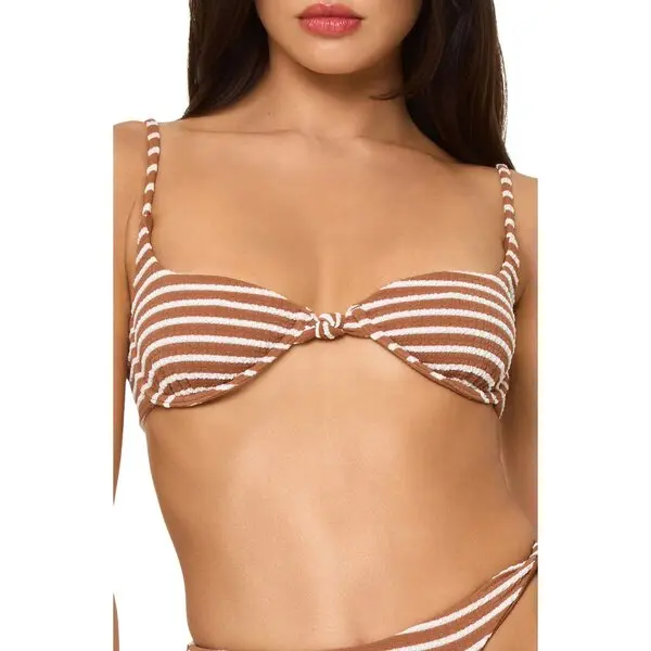 L*Space Tulip Stripe Underwire Bikini Top - Brown Sugar
