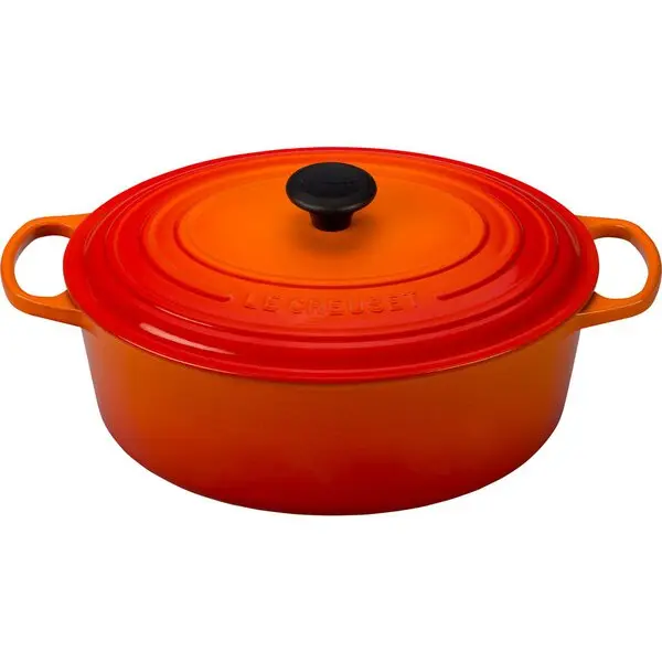 LE CREUSET Signature 8-quart Oval Enamel Cast Iron French/dutch Oven - Flame