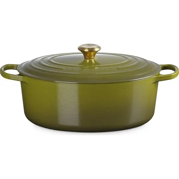 LE CREUSET Signature 8-quart Oval Enamel Cast Iron French/dutch Oven - Olive