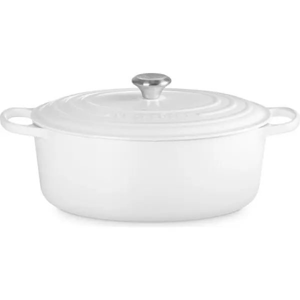LE CREUSET Signature 8-quart Oval Enamel Cast Iron French/dutch Oven - White