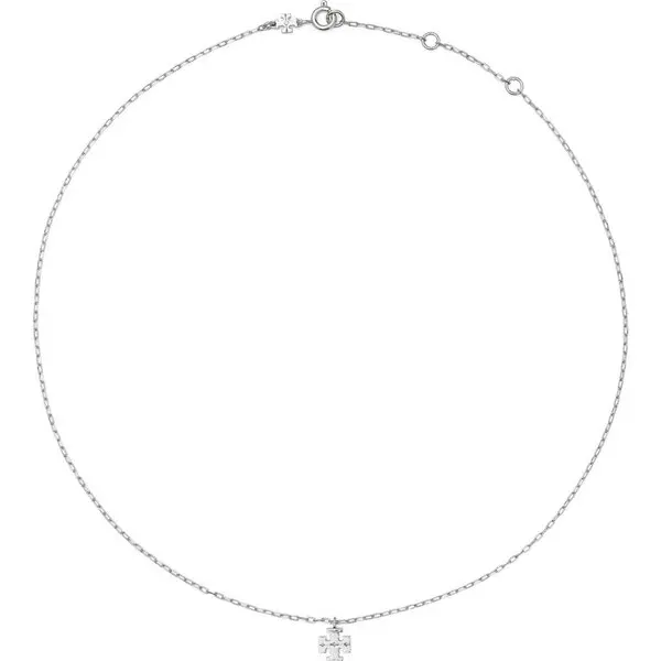 Tory Burch Icon Pendant Necklace - Tory Silver