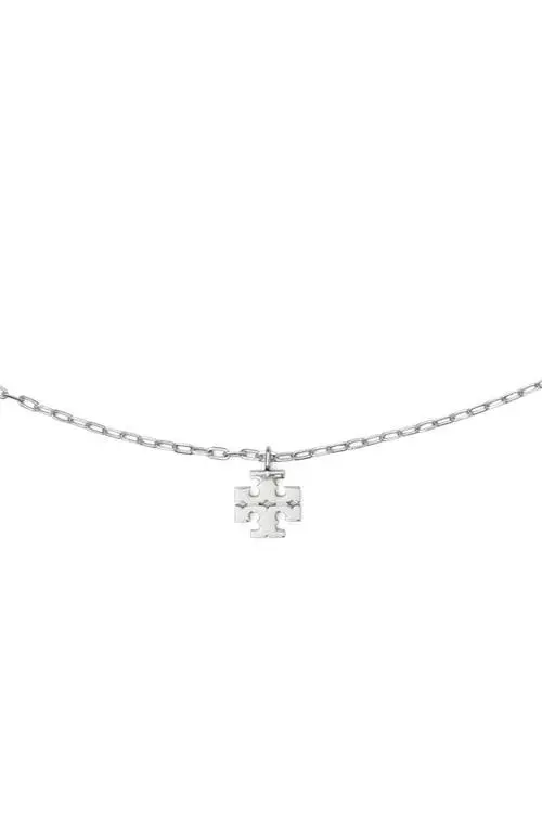 Tory Burch Icon Pendant Necklace - Tory Silver