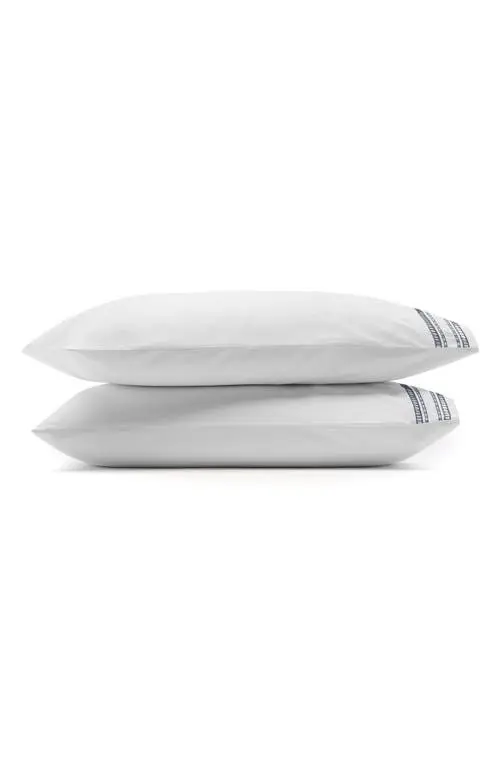 BOLL & BRANCH Signature Ladder Stitch Set Of 2 Organic Cotton Pillowcases - White/ Mineral