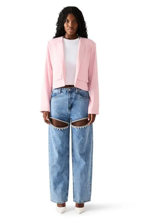 Steve Madden Serene Crop Blazer - Powder Pink