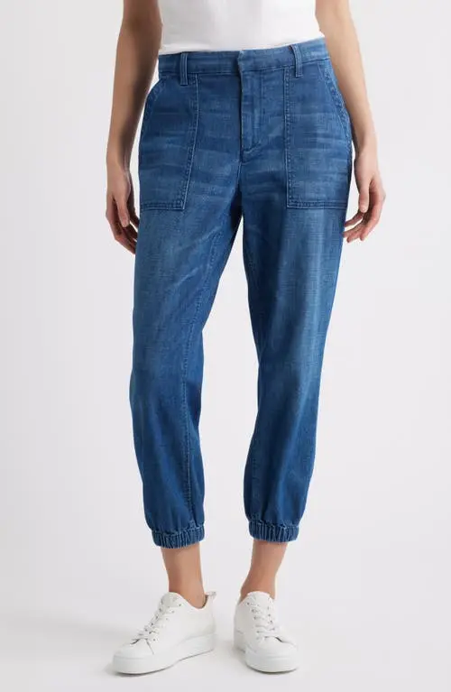 Frank & Eileen Utility Denim Joggers - Blue With Light Wash