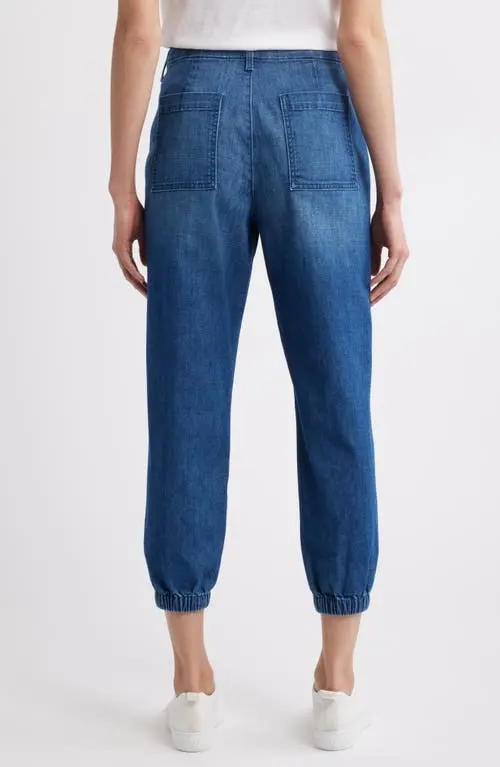 Frank & Eileen Utility Denim Joggers - Blue With Light Wash