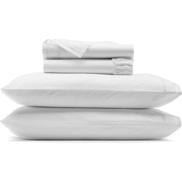 BOLL & BRANCH Signature Ladder Stitch Organic Cotton Sheet Set - White/ White